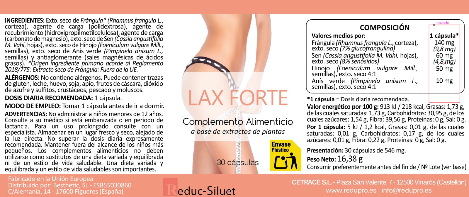Reduc Siluet Lax forte, 30 capsulas - Redupro